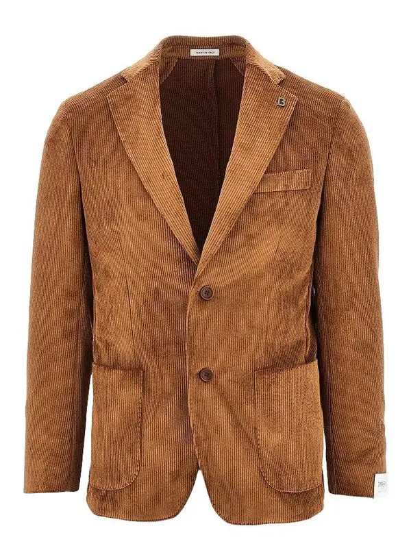 BRERAS Venezia Corduroy Single-breasted Jacket - Brown