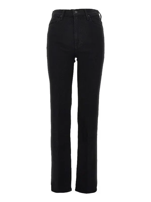 MOTHER Stretch Denim Straight Leg Pants - Black