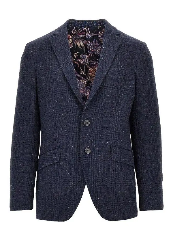 Etro Mouliné Tweed Single-breasted Jacket - Blue