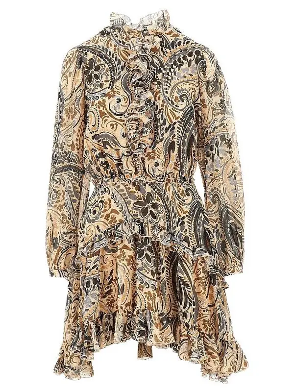 Etro Short Dress With Floral Paisley Print - Multicolor
