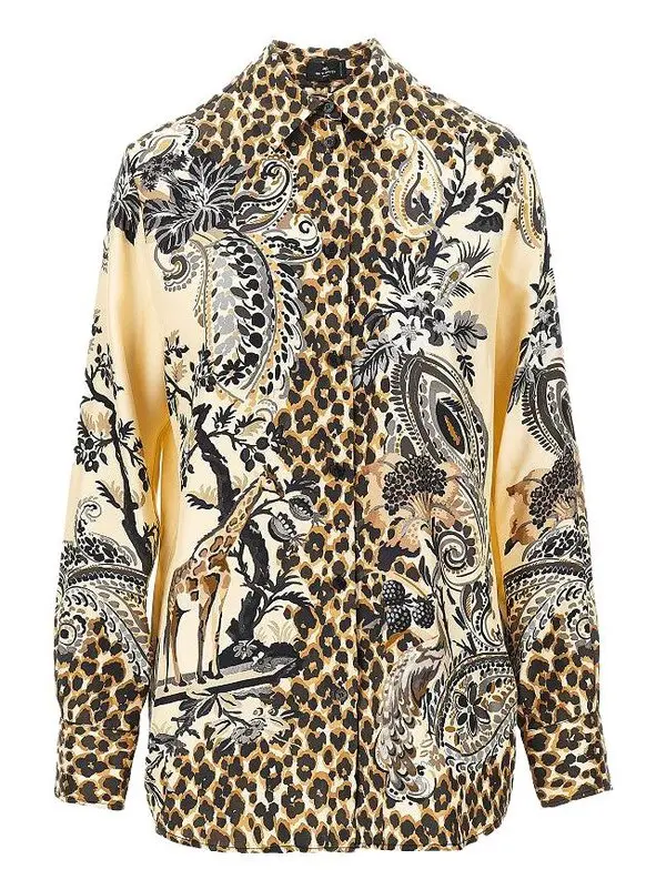 Etro Animalier Paisley Silk Twill Shirt - Multicolor