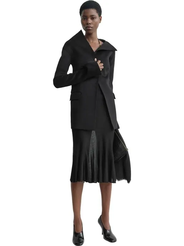 TOTEME Open Collar Wool Cashmere Jacket - Black