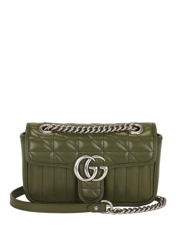 Gucci Gg Marmont Quilted Shoulder Bag - Green