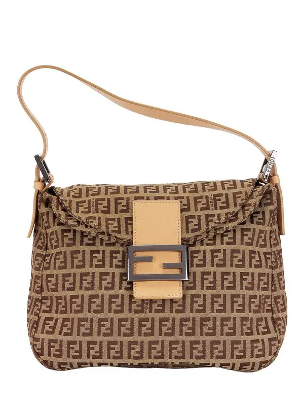 Fendi Zucchino Mama Baguette Shoulder Bag - Neutral