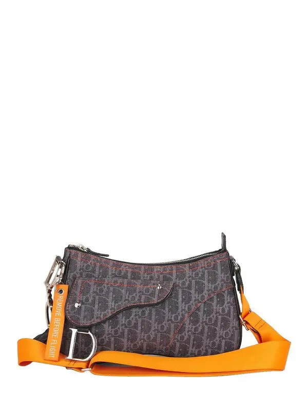 Dior Flight Line Double Saddle Bag - Blue