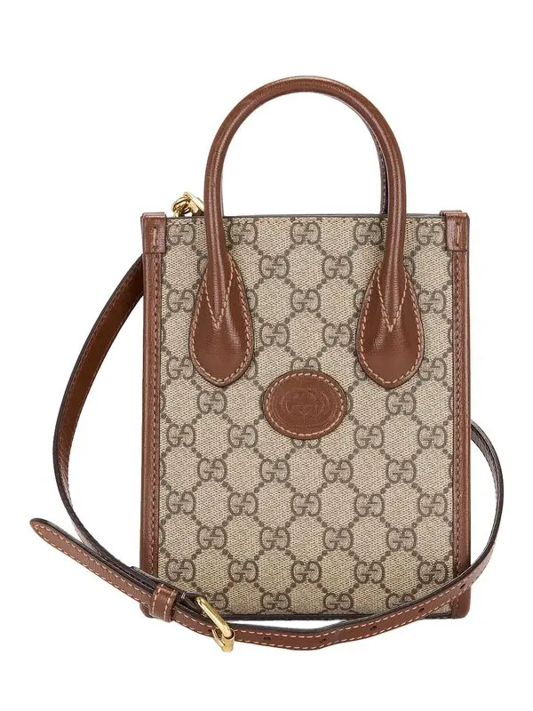 Gucci Mini Tote Bag With Interlocking G - Neutral