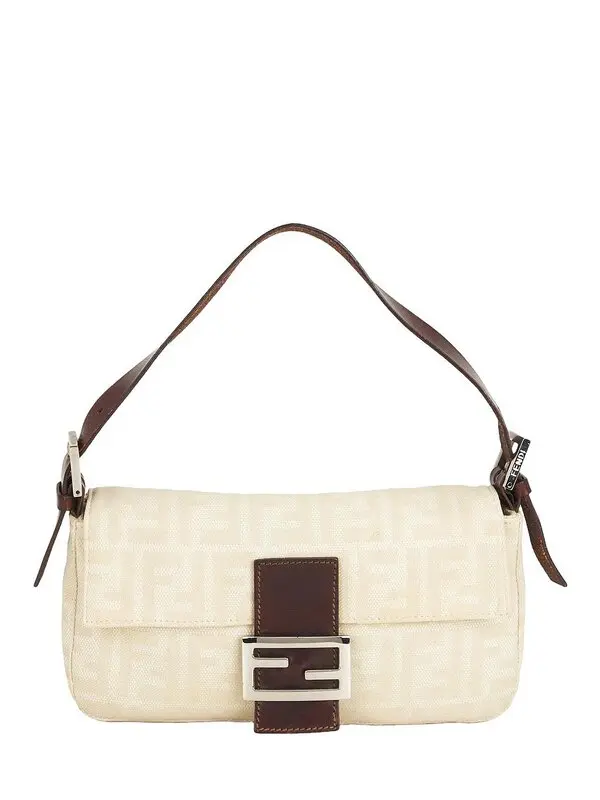 Fendi Zucca Monogram Canvas Shoulder Bag - Neutral