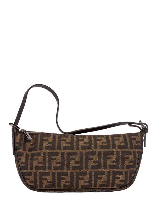 Fendi Zucca Pochette Shoulder Bag - Brown