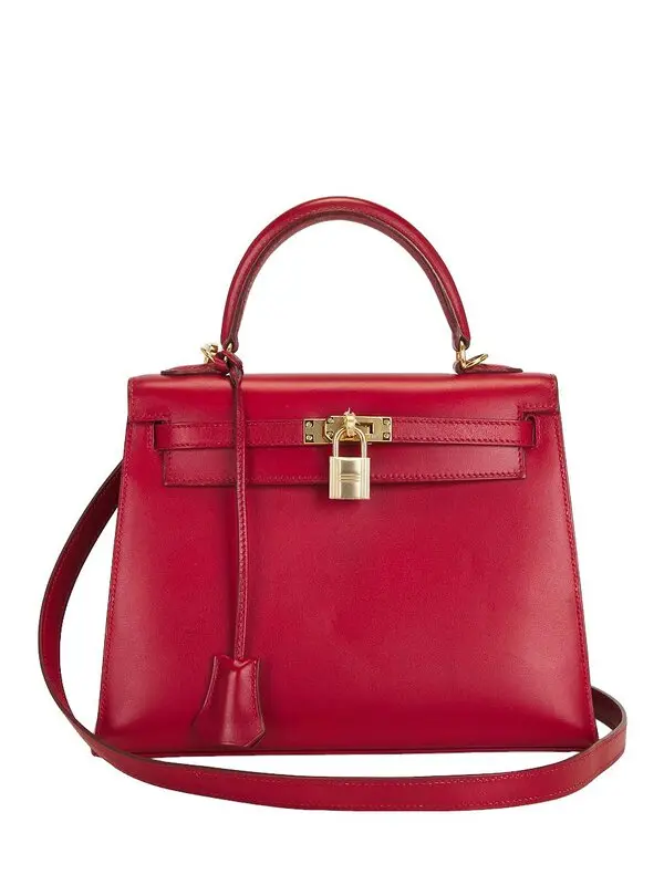 Hermès Box Kelly 25 Handbag - Rouge