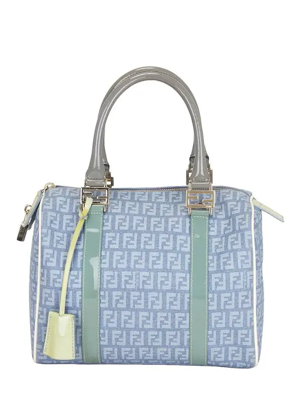 Fendi Zucchino Boston Bag - Blue