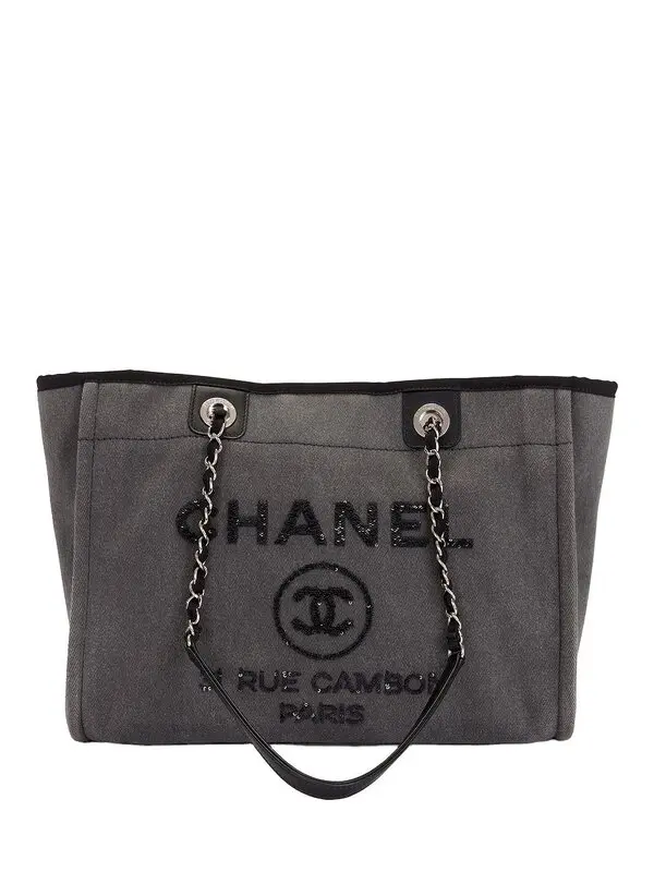Chanel Small Deauville Tote Bag - Gray