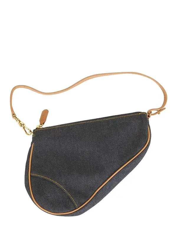 Dior Denim Pochette Saddle Bag - Blue