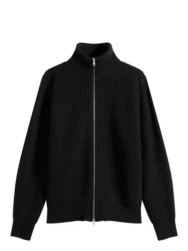 MAISON MARGIELA Zip Through High Neck Jumper - Black