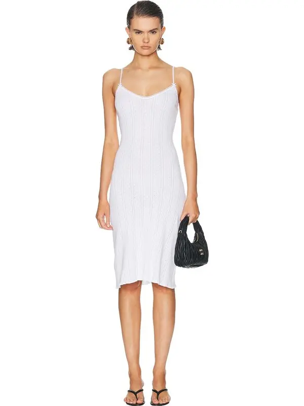 COU COU The Midi Slip Dress - White