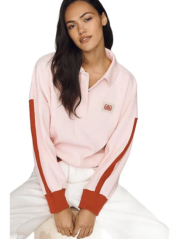 ARAMINTA JAMES Splice Polo Sweatshirt - Pink