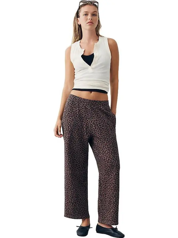 Daily Practice Merva Barrel-leg Pants - Brown Pattern