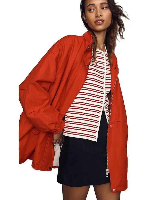 Maeve Oversized Lightweight Jacket - Red
