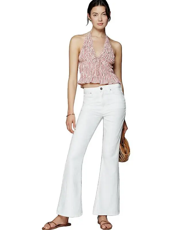 Hudson Jeans Holly High-rise Flared Jeans - White