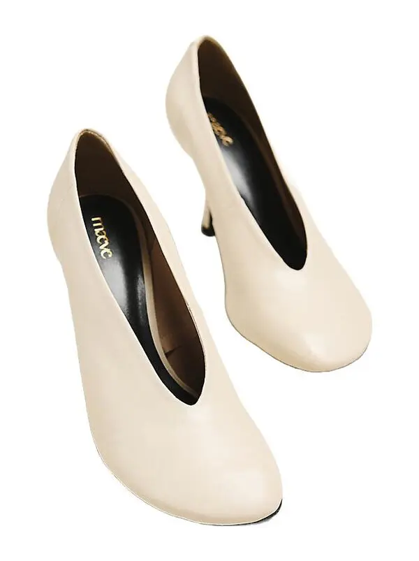 Maeve Easy Leather Pumps - Cream