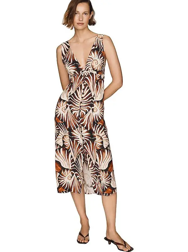 Farm Rio Ammonite Midi Dress - Ammonite Multicolor