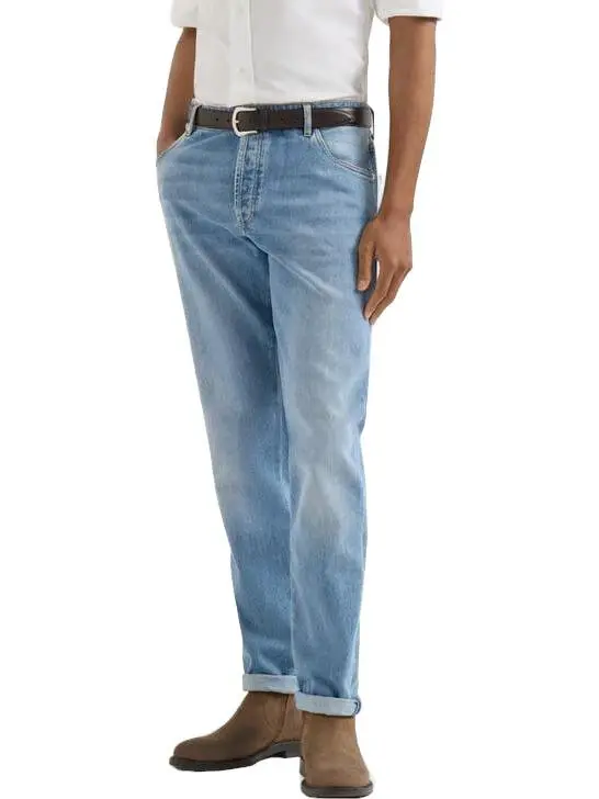 Brunello Cucinelli Comfort Denim Five-pocket Trousers - Light Denim