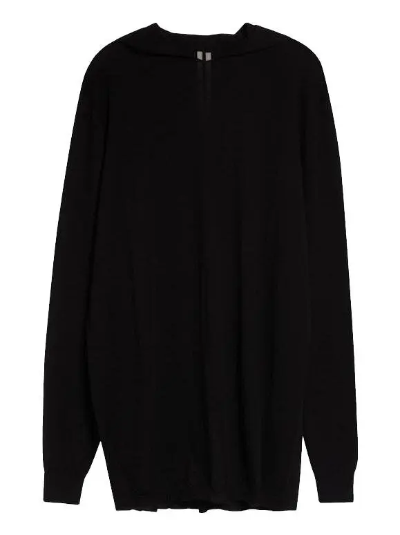Rick Owens Oversized Hooded Wool Sweater - Black