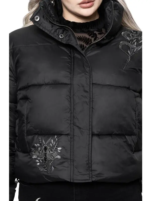 DISTURBIA Nirah Embroidered Padded Jacket - Black