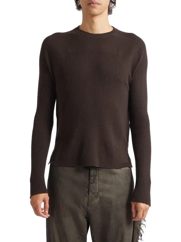 Rick Owens Ribbed Geo Wool Sweater - Grease
