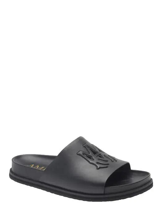 Amiri Ma Leather Slide Sandal - Black