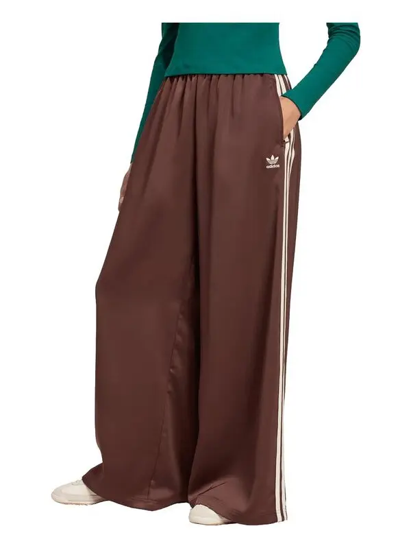 ADIDAS ORIGINALS Wide Leg Satin Track Pants - Auburn/cre