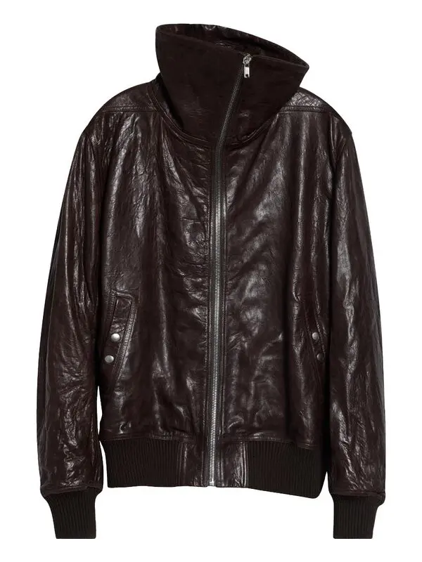 Rick Owens Dracuflight Leather Jacket - Grease