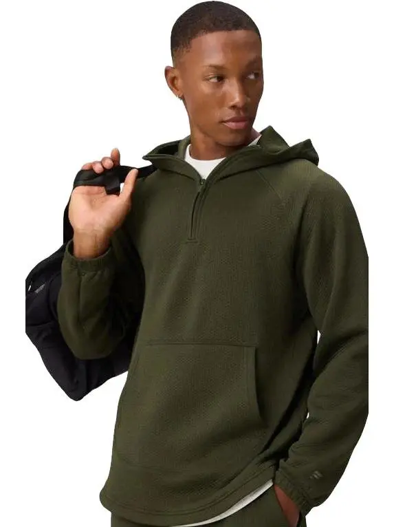 FABLETICS Gridtech Quarter Zip Hoodie - Dark Olive