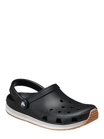Pink Crocs Retro Runner Clogs With Striped Midsole And Gum Outsole - Black