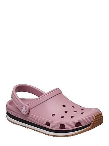 Pink Crocs Retro Runner Clogs With Striped Midsole And Gum Outsole - Pink