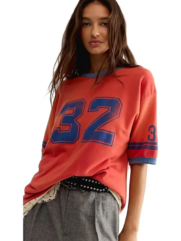 RAGABOND Graphic Ringer Tee - Red