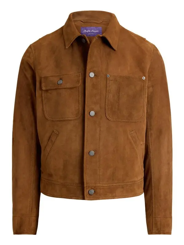 Ralph Lauren Ryder Suede Trucker Jacket - Chestnut