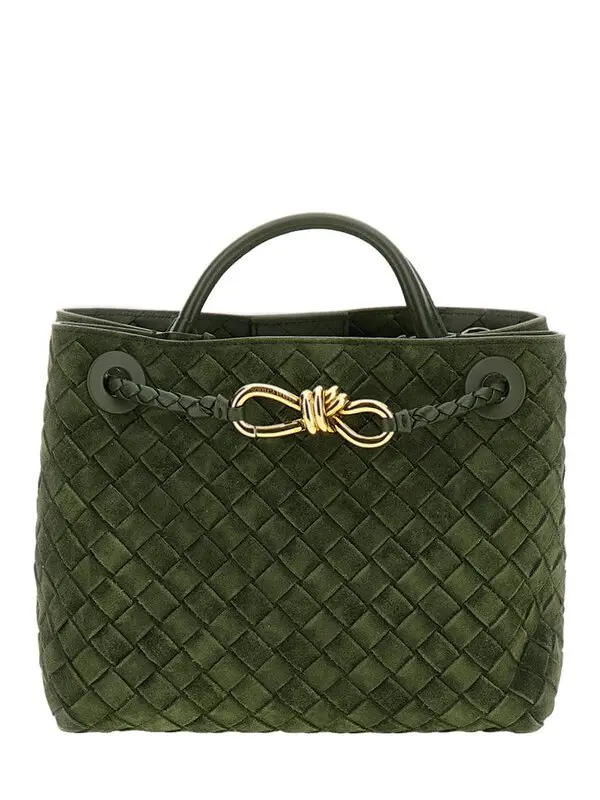 Bottega Veneta Suede Intrecciato Small Bag - Green
