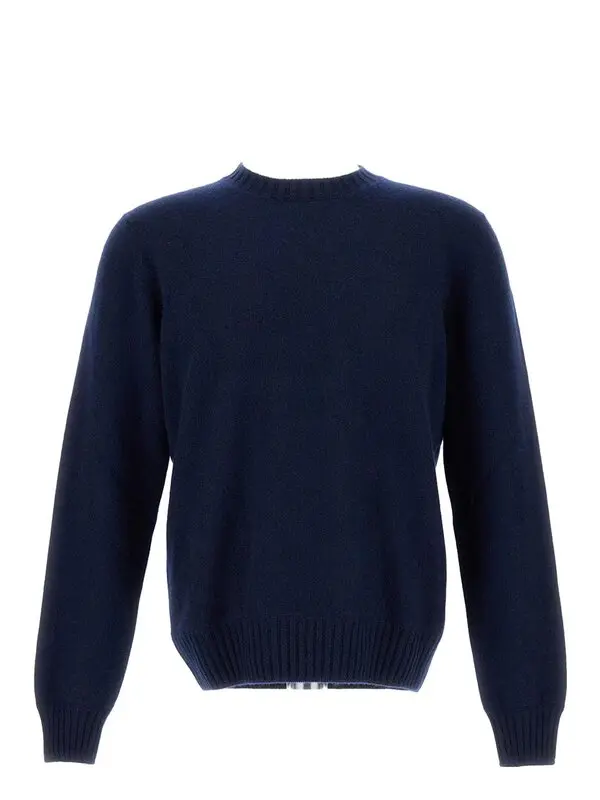 GRAN SASSO Rib-knit Cashmere Crewneck Sweater - Blue