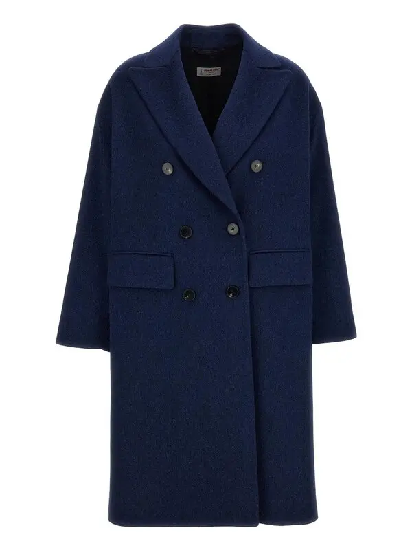 Alberto Biani Double-breasted Wool Coat - Blu