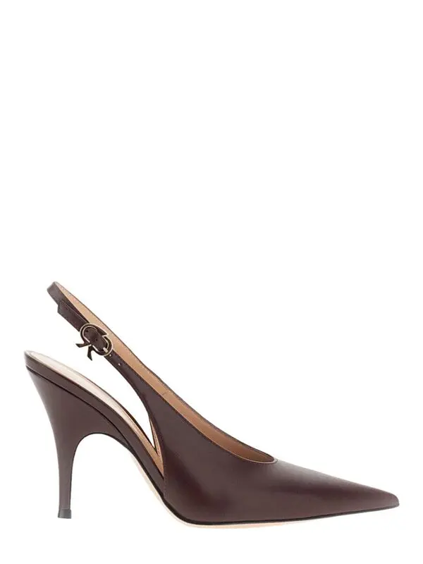 GIANVITO ROSSI Sofia Slingback Calf Leather Pumps - Brown