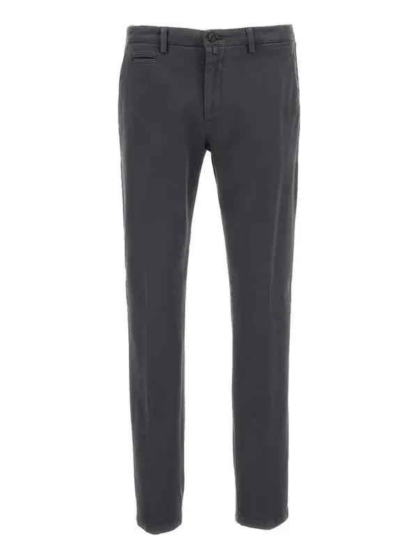BRIGLIA 1949 Gray Cotton Stretch Trousers - Grey