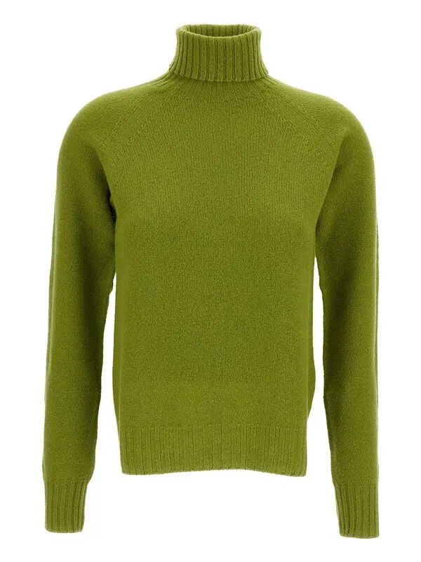DRUMOHR Brushed Wool Turtleneck Sweater - Verde