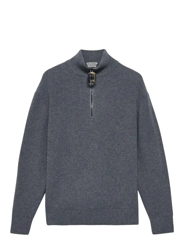 JW Anderson Half-zip Ribbed Hoodie - Grey