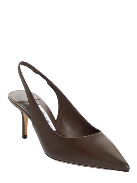 JIMMY CHOO Love Pointed Toe Stiletto Slingback Pumps - Chocolate