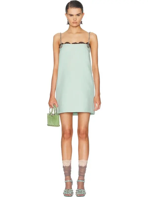Valentino Garavani Crepe Couture Mini Dress - Celadon & Silver