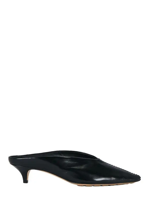 Bottega Veneta Vesta Kitten Heel Mule - Black