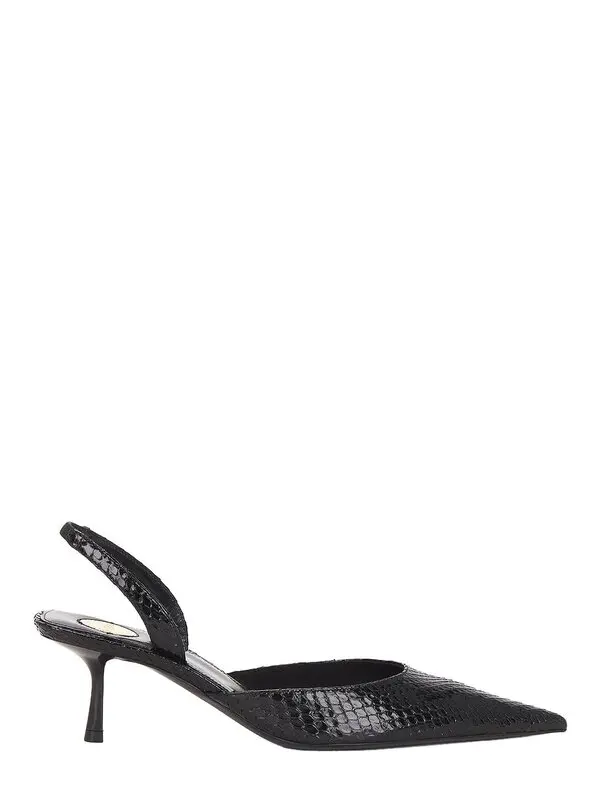 Saint Laurent Marida Python Slingback Pumps - Nero