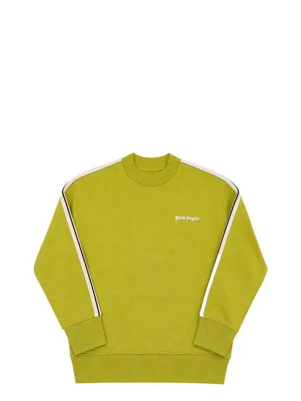 Palm Angels Crewneck Sweatshirt With Side Stripes - Green