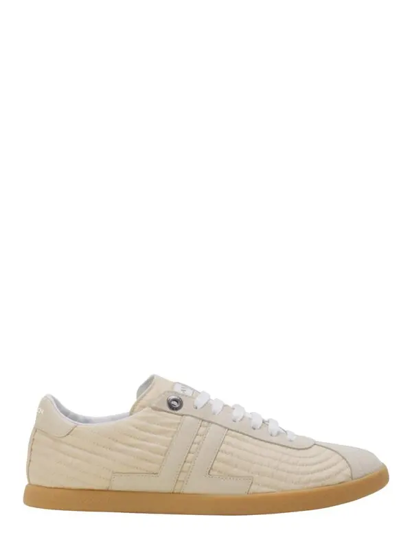 LANVIN Quilted Logo Sneakers - Off-white/beige