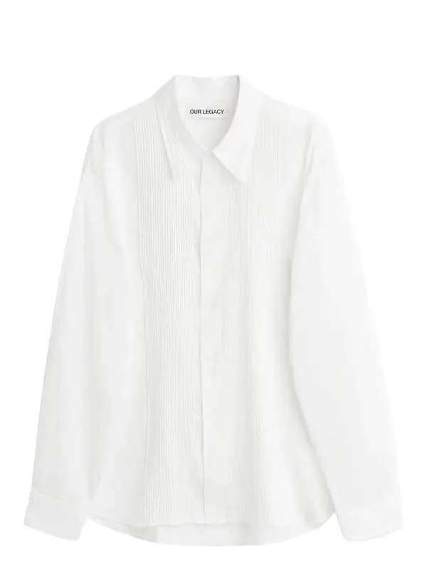 Our Legacy Promise Pleated Front Shirt - Ivory Cloud